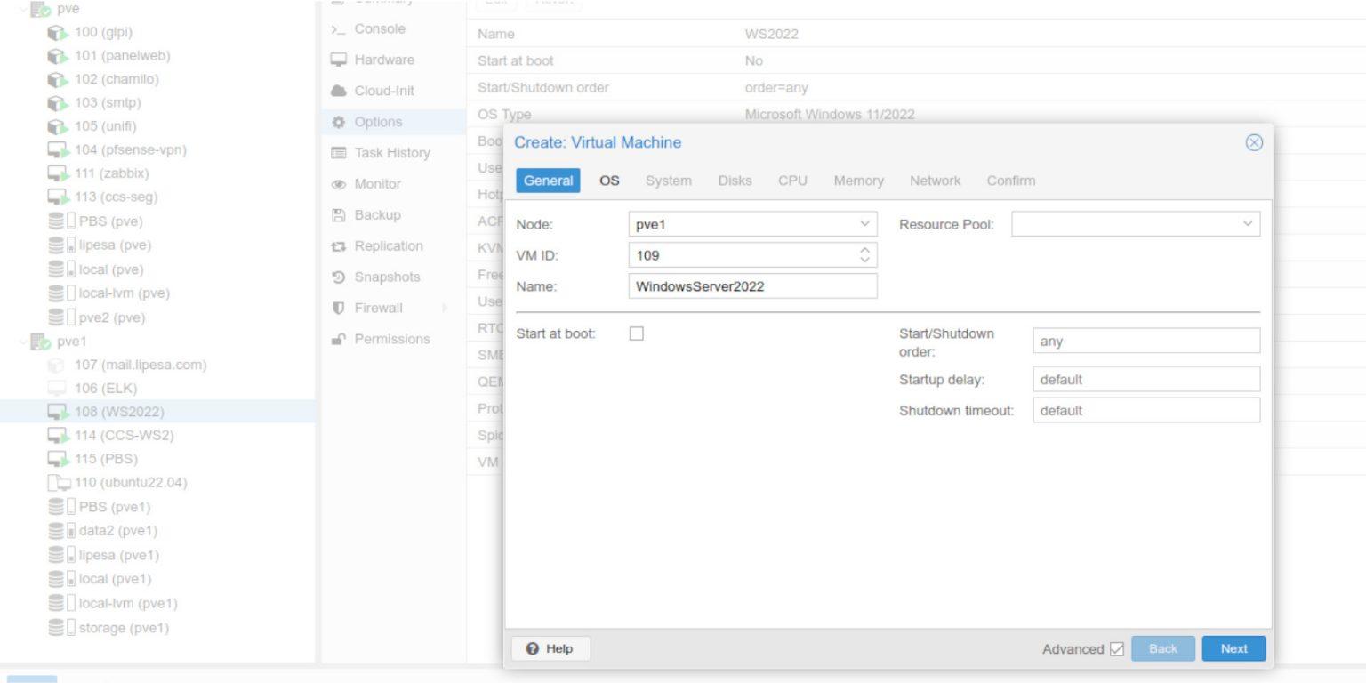 Windows Server 2022 en Proxmox - Servicios Vartech