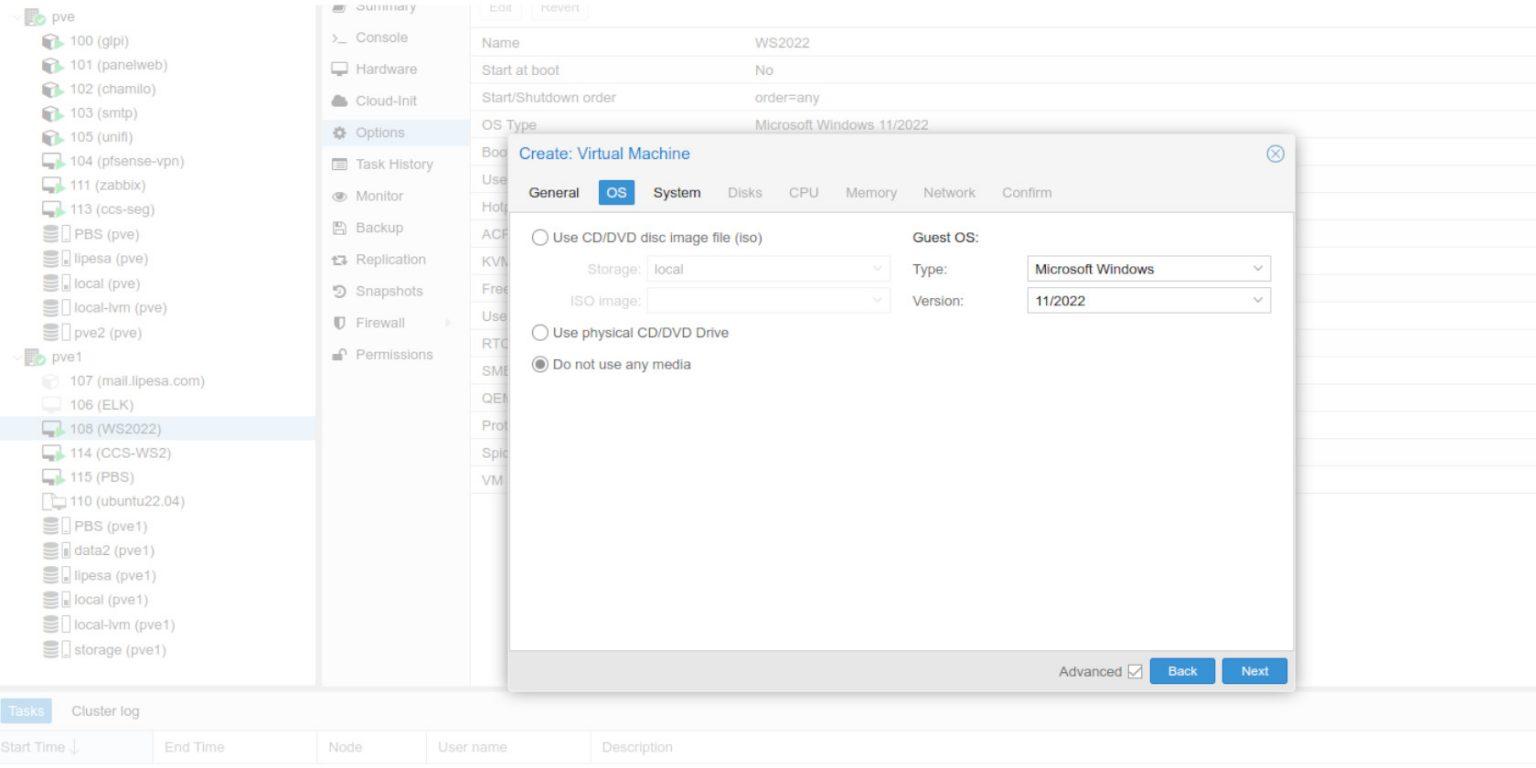 Windows Server 2022 en Proxmox - Servicios Vartech